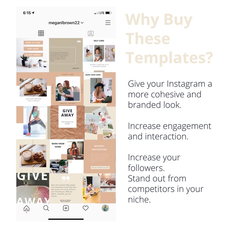 Editable Instagram Post Templates Instagram Story Templates | Etsy