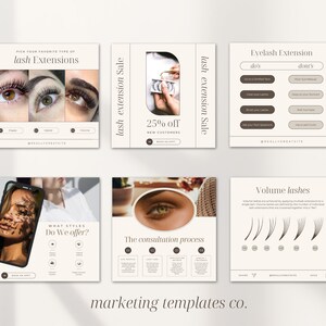 Lash Tech Instagram Post Templates | Beauty Social Media Posts | Lash ...
