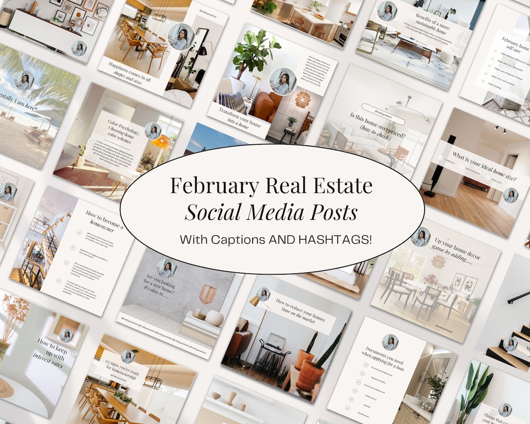 February Real Estate Agent Social Media Posts With Captions | Real ...