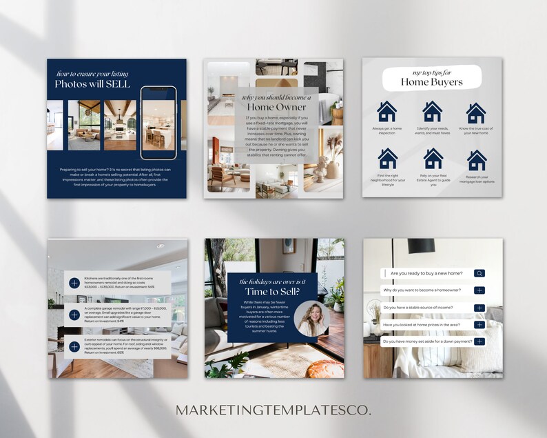 January Real Estate Agent Social Media Posts With Captions - Etsy