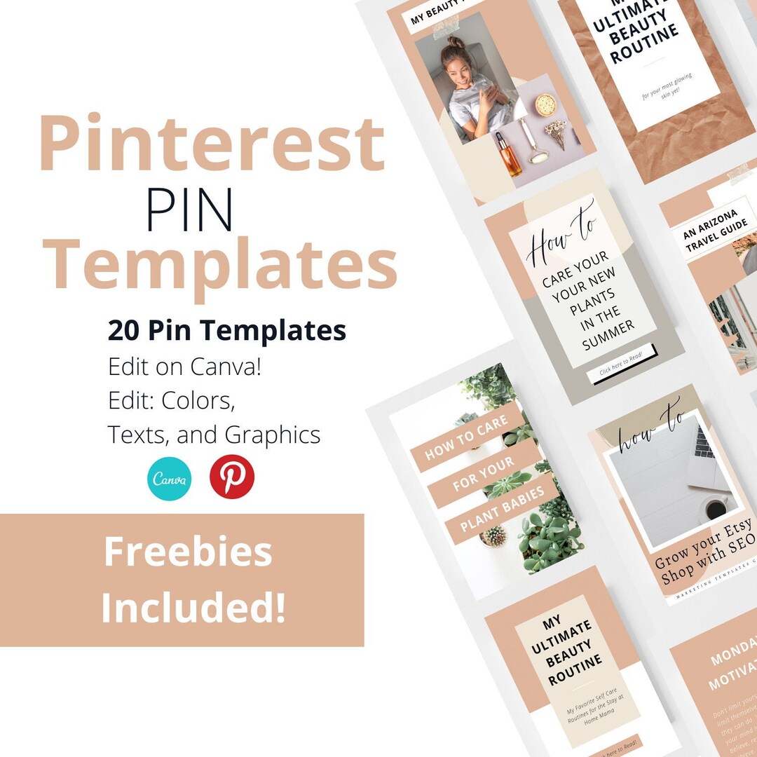 Pinterest Pin Canva Templates | Editable Pinterest Pins | Social Media ...