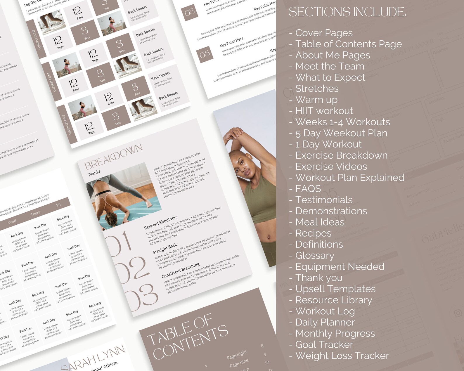 Fitness Ebook Template Fitness Program Planner Fitness - Etsy