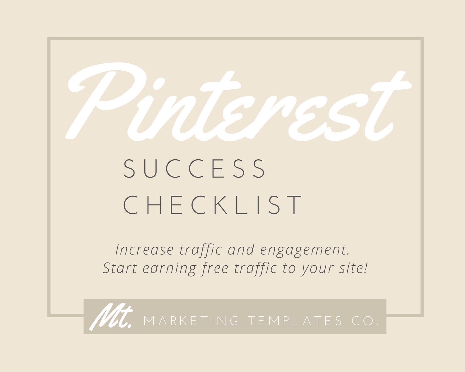 Pinterest Success Checklist Pinterest Marketing Strategy - Etsy