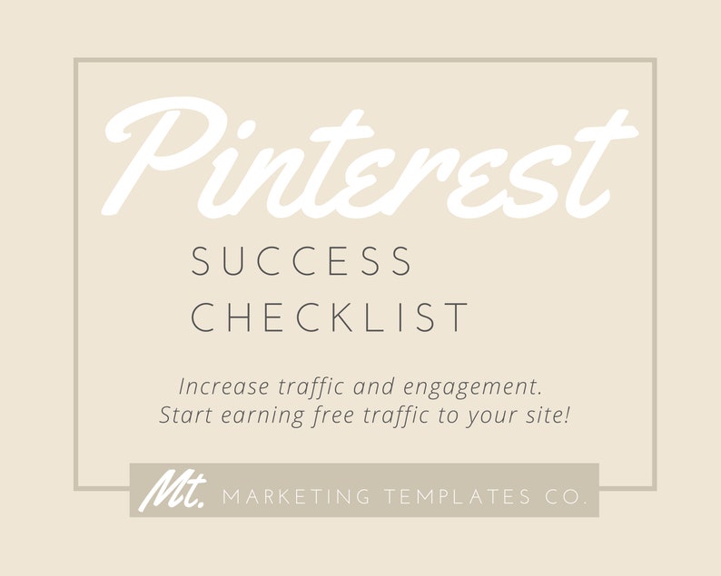 Pinterest Success Checklist Pinterest Marketing Strategy - Etsy
