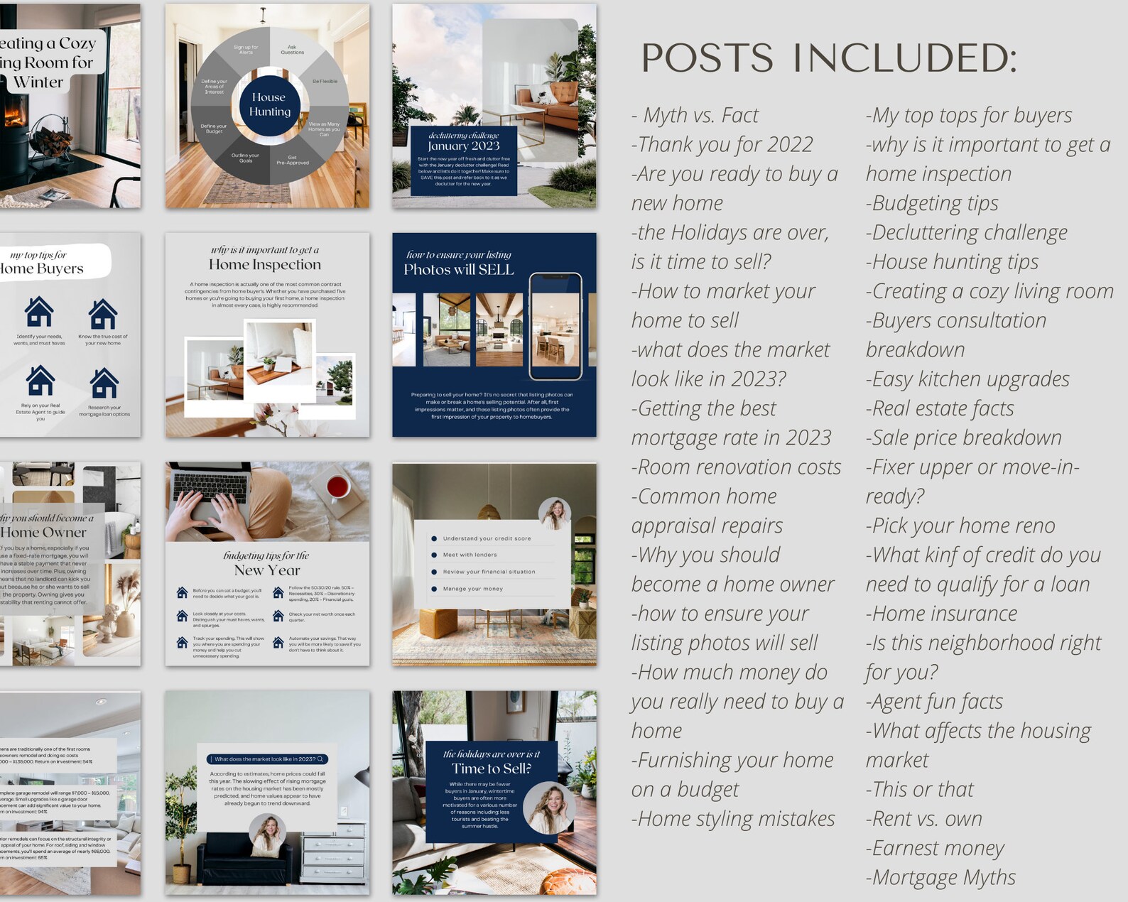 January Real Estate Agent Social Media Posts With Captions - Etsy