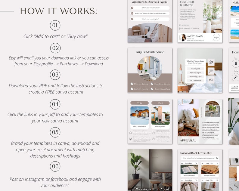 August Real Estate Agent Social Media Posts With Captions - Etsy