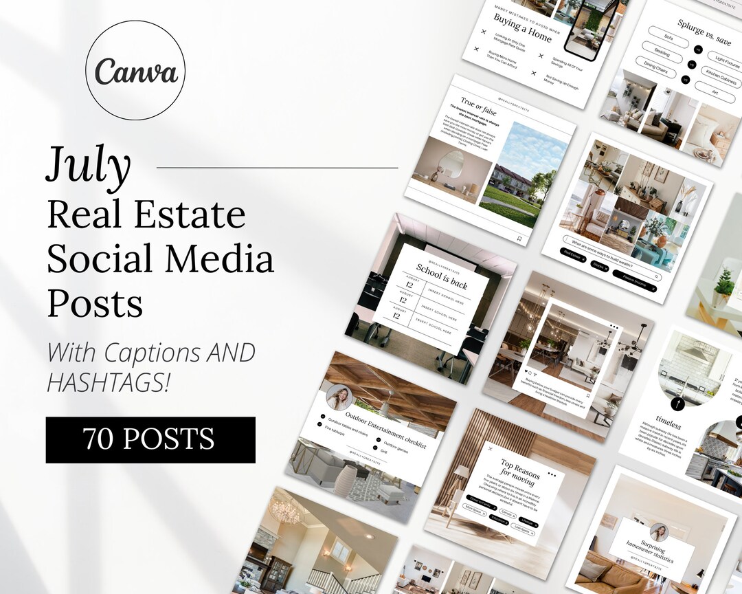 Simplistic July Real Estate Agent Social Media Posts With Captions ...