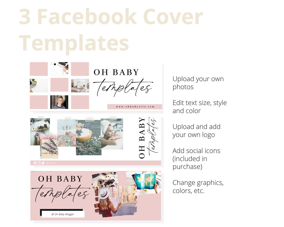 Editable Facebook Post Templates Social Media Content - Etsy