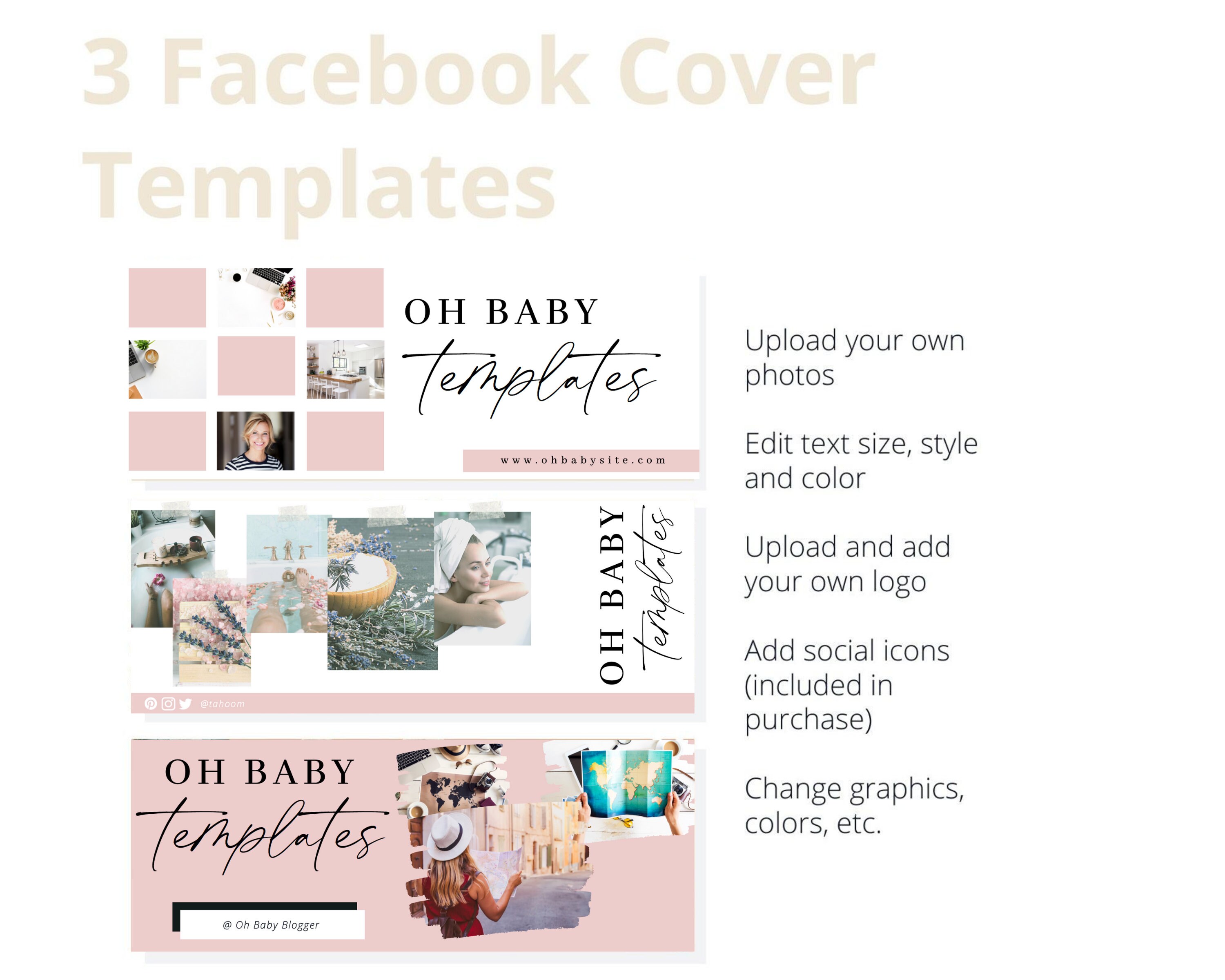Editable Facebook Post Templates Social Media Content | Etsy