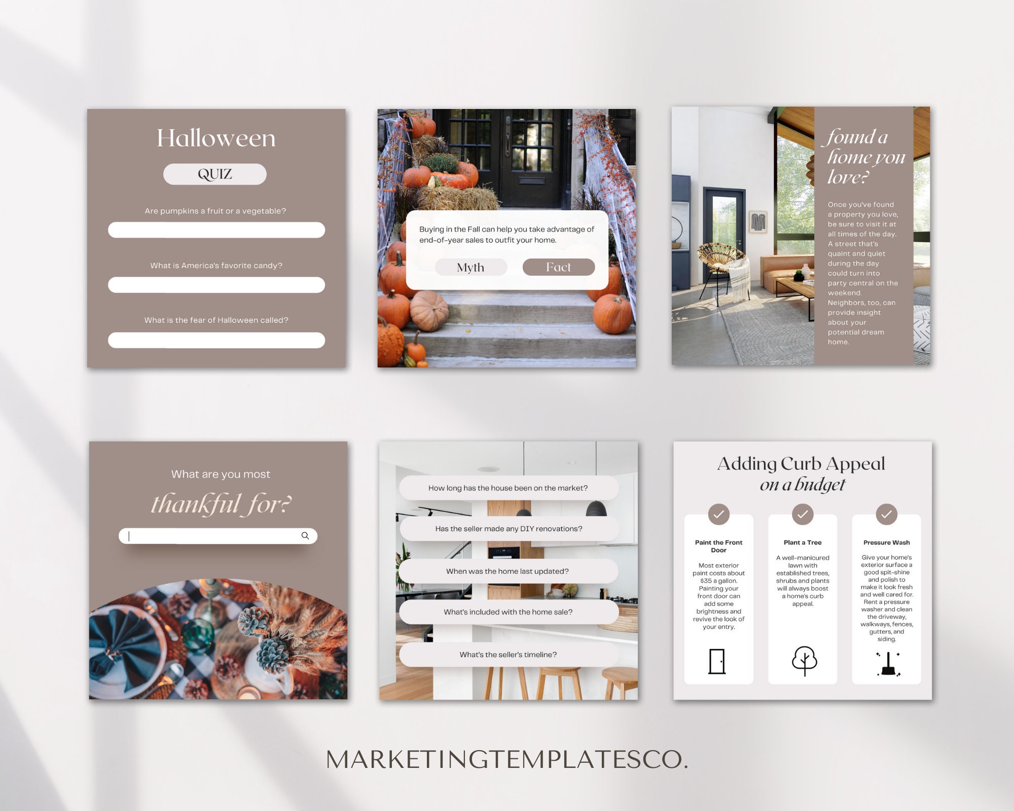 October Real Estate Agent Social Media Posts With Captions - Etsy