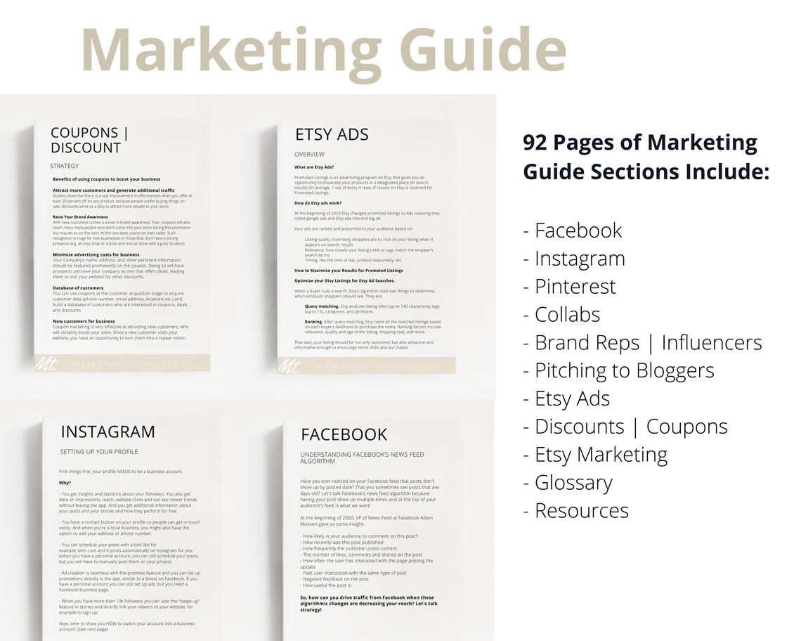 Etsy Marketing Guide and Planner Best Selling Etsy Shop - Etsy