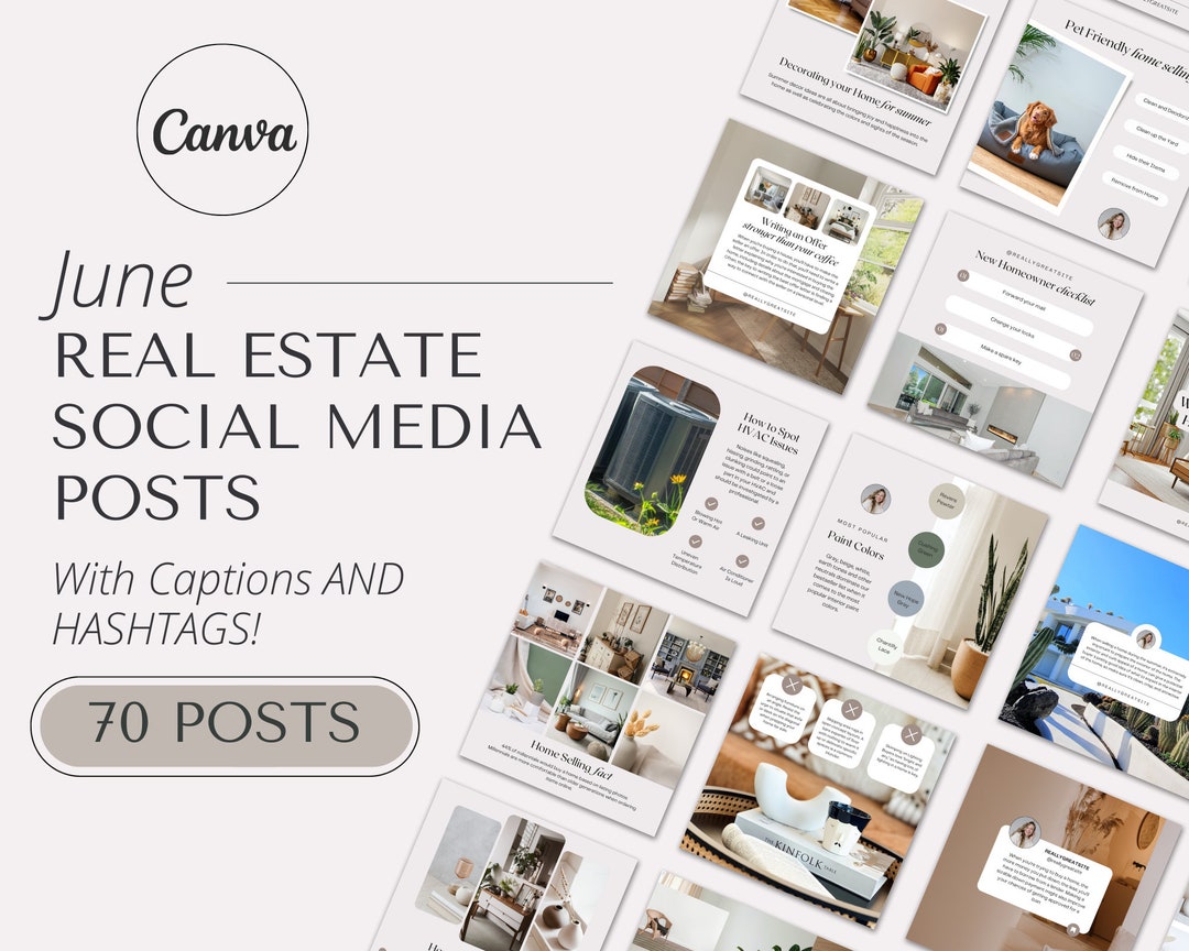 June Real Estate Agent Social Media Posts With Captions | Real Estate ...