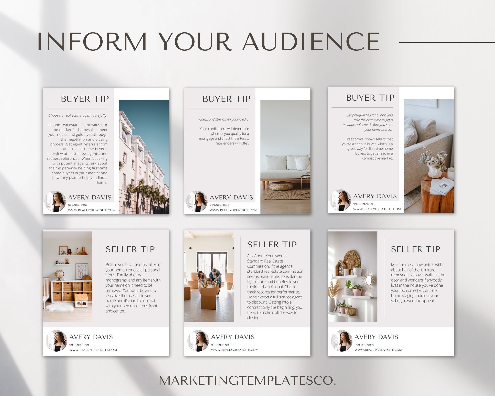 Aesthetic Real Estate Buyer and Seller Tip Real Estate - Etsy