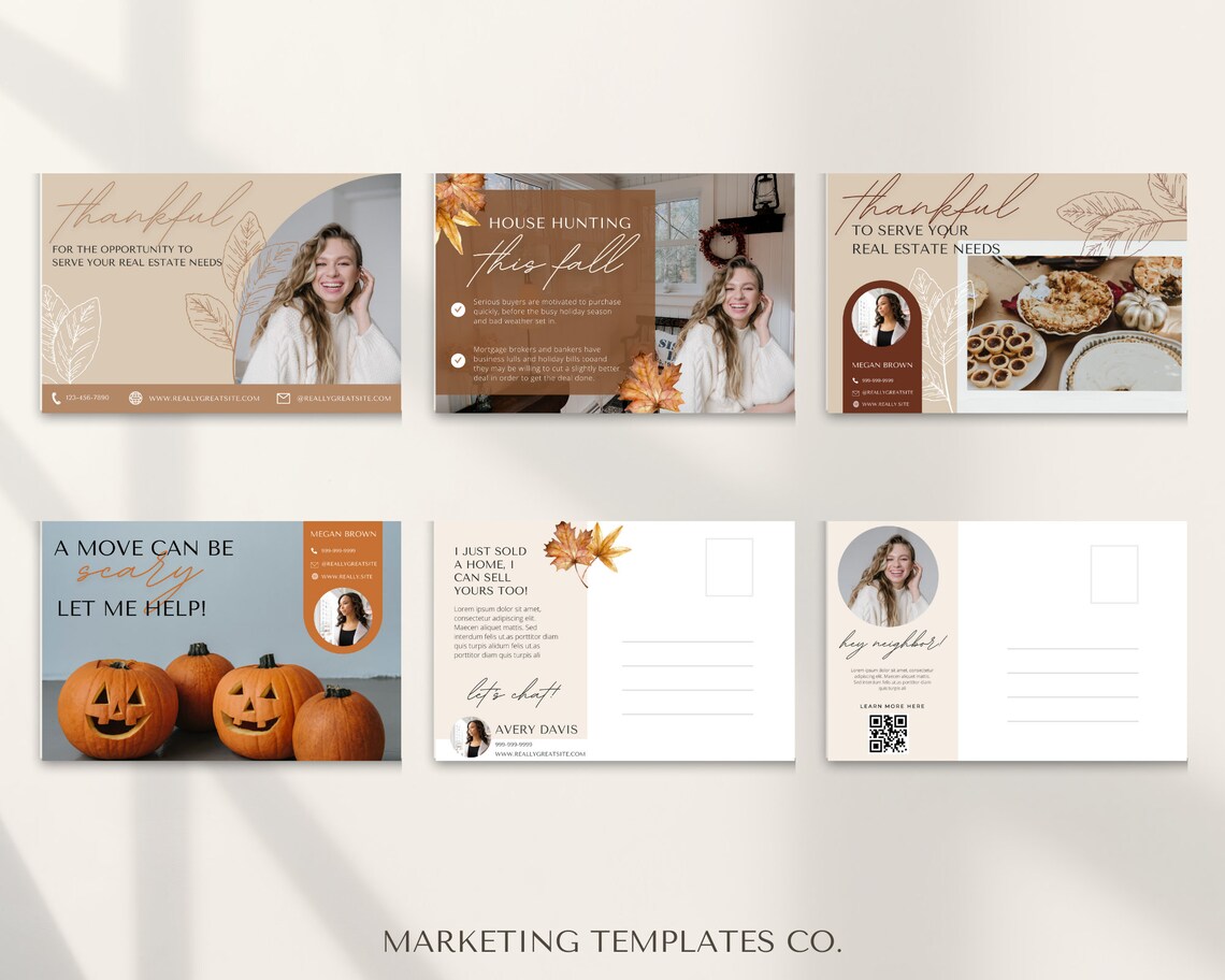 Fall Real Estate Agent Postcards Autumn Real Estate - Etsy