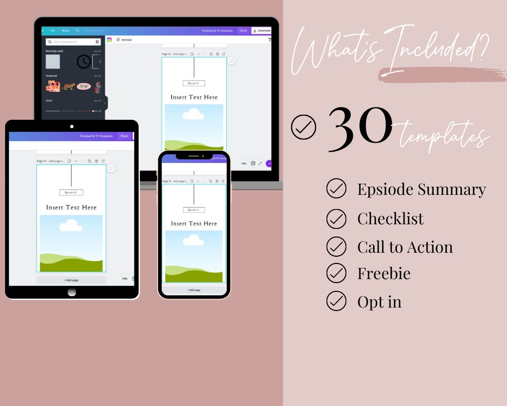 Instagram IGTV Templates Canva Instagram Posts Viral - Etsy
