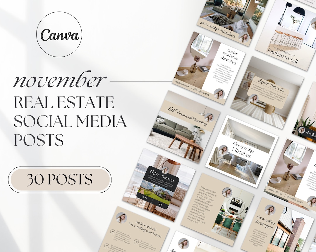 Aesthetic November Real Estate Agent Social Media Posts Real Estate ...