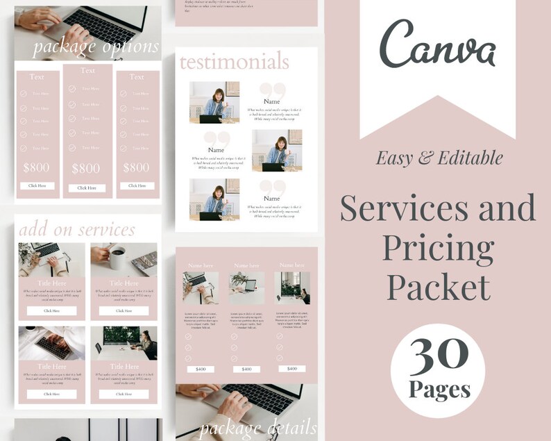 Services and Pricing Packet Template Client Welcome Guide - Etsy