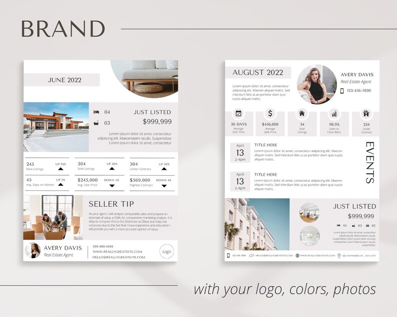 Real Estate Agent Newsletter Bundle Real Estate Flyer Real - Etsy