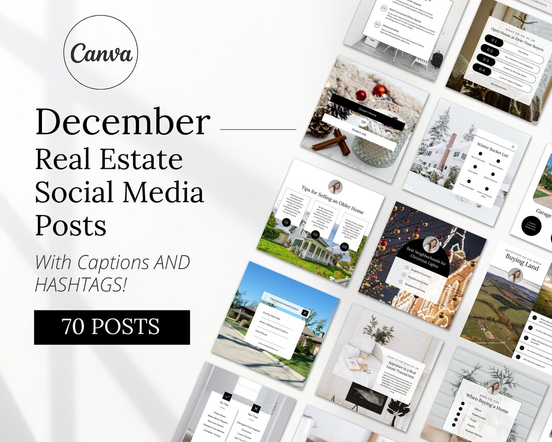 December Real Estate Agent Social Media Posts With Captions Real Estate ...