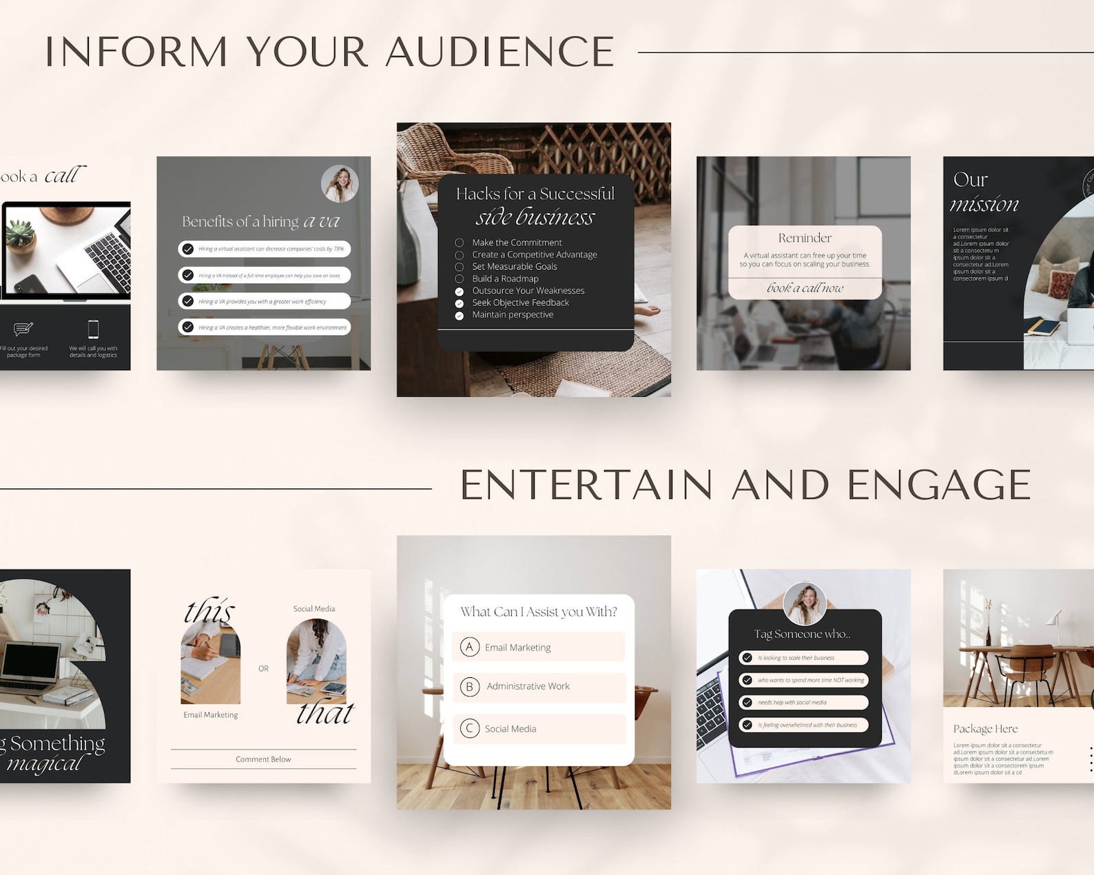 Virtual Assistant Instagram Posts Bundle VA Instagram Posts - Etsy