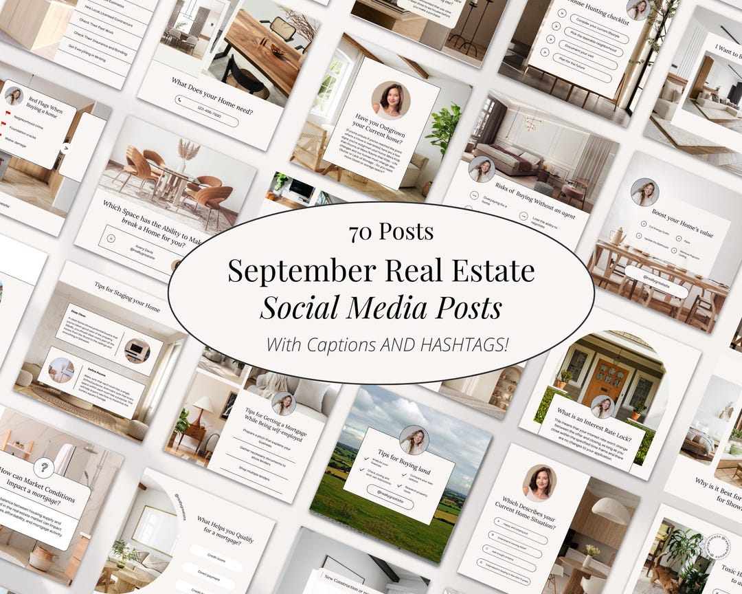 2024 September Real Estate Agent Social Media Posts With Captions ...
