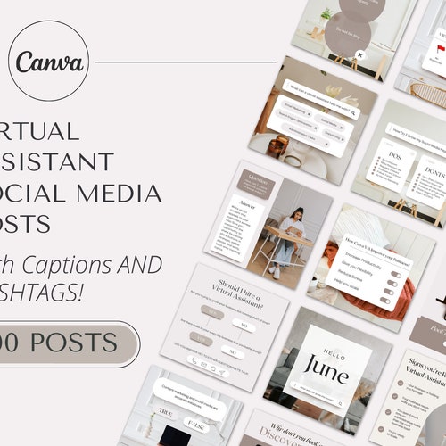 Virtual Assistant Social Media Captions Captions for - Etsy
