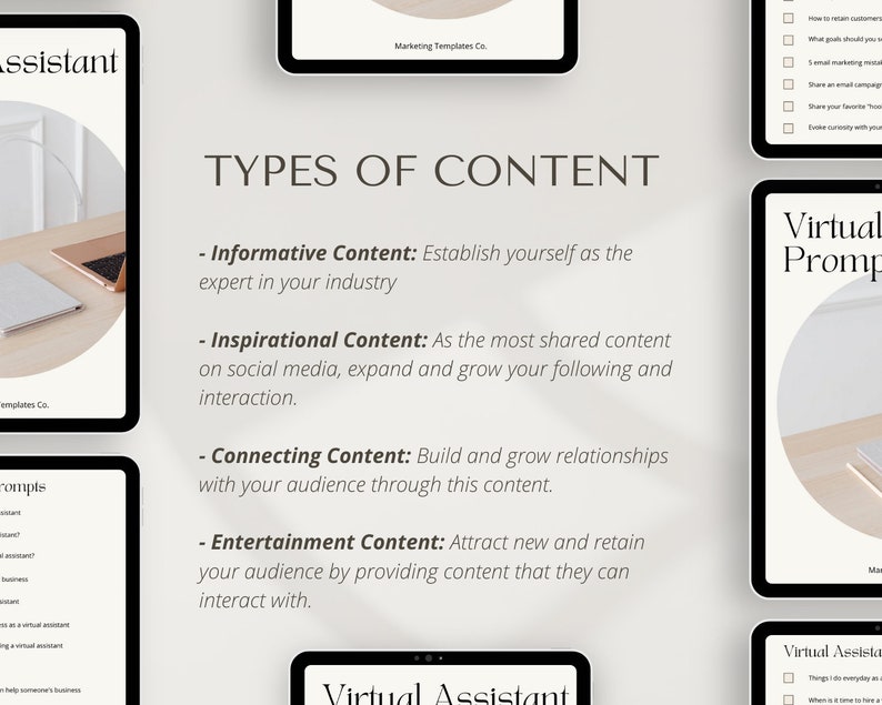 Social Media Content Ideas for Virtual Assistant Virtual - Etsy