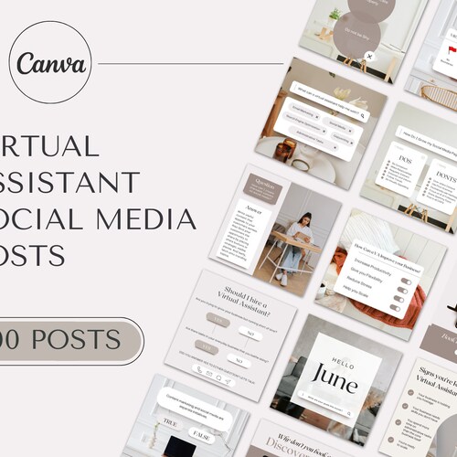 Virtual Assistant Instagram Post Templates Bundle Social - Etsy