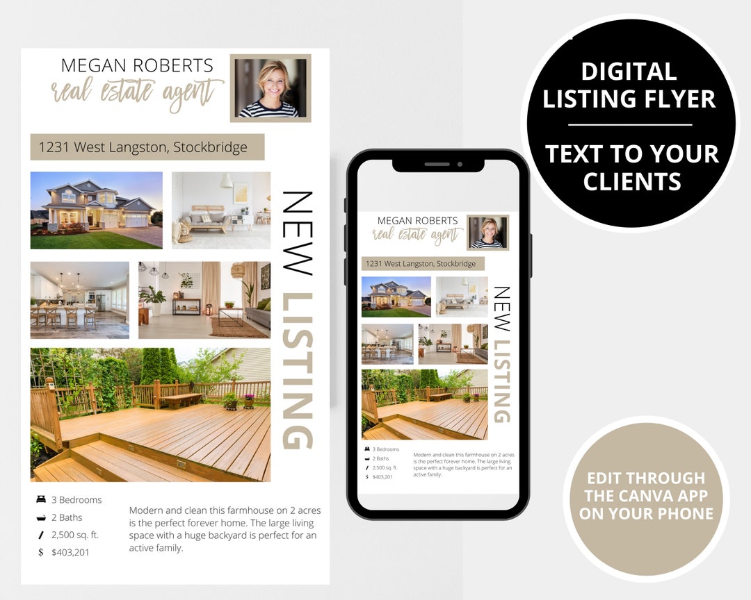 Real Estate Marketing Templates New Listing Flyers for Realtors Real ...