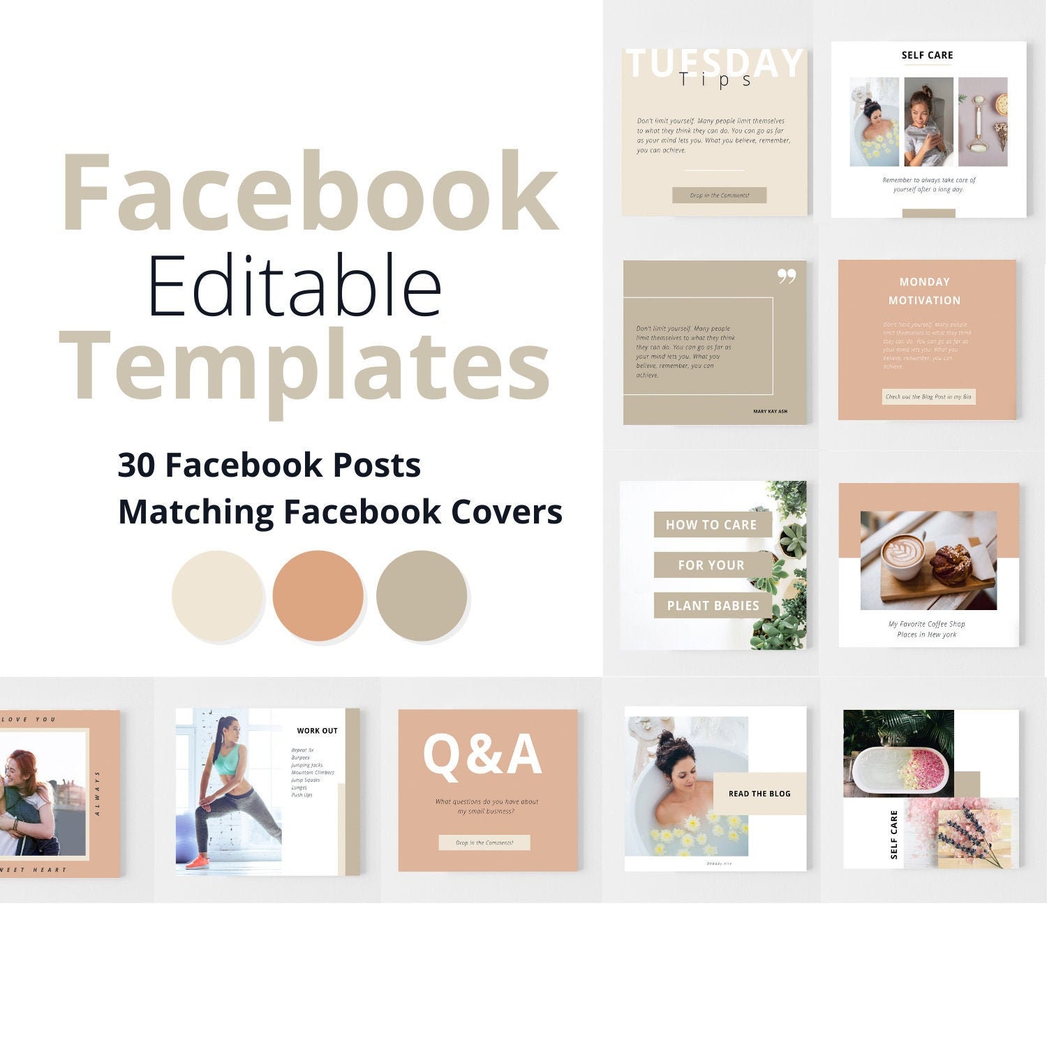 Facebook Post Templates Social Media Content Social Media | Etsy