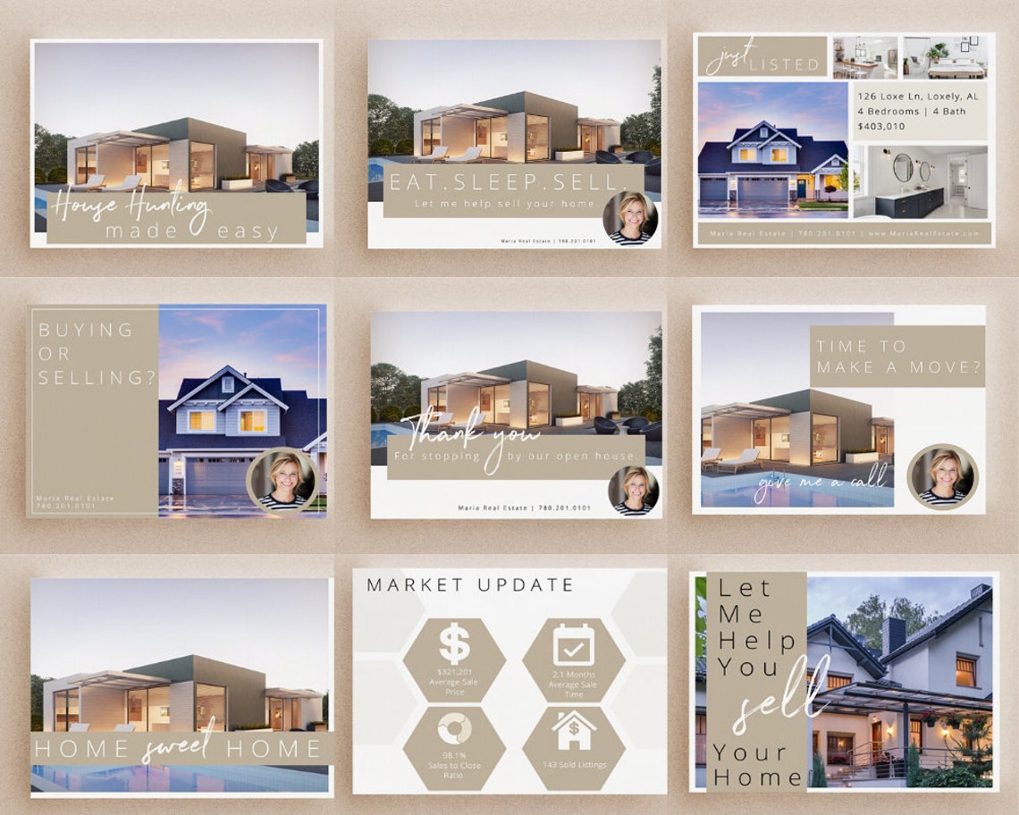 Editable Real Estate Postcards Realtor Postcards Real | Etsy