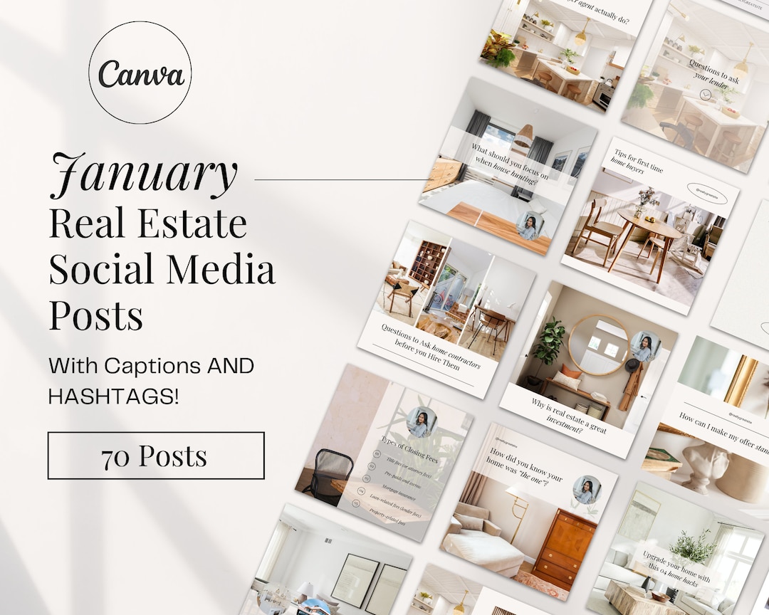 Simple January Real Estate Agent Social Media Post With Caption Real ...