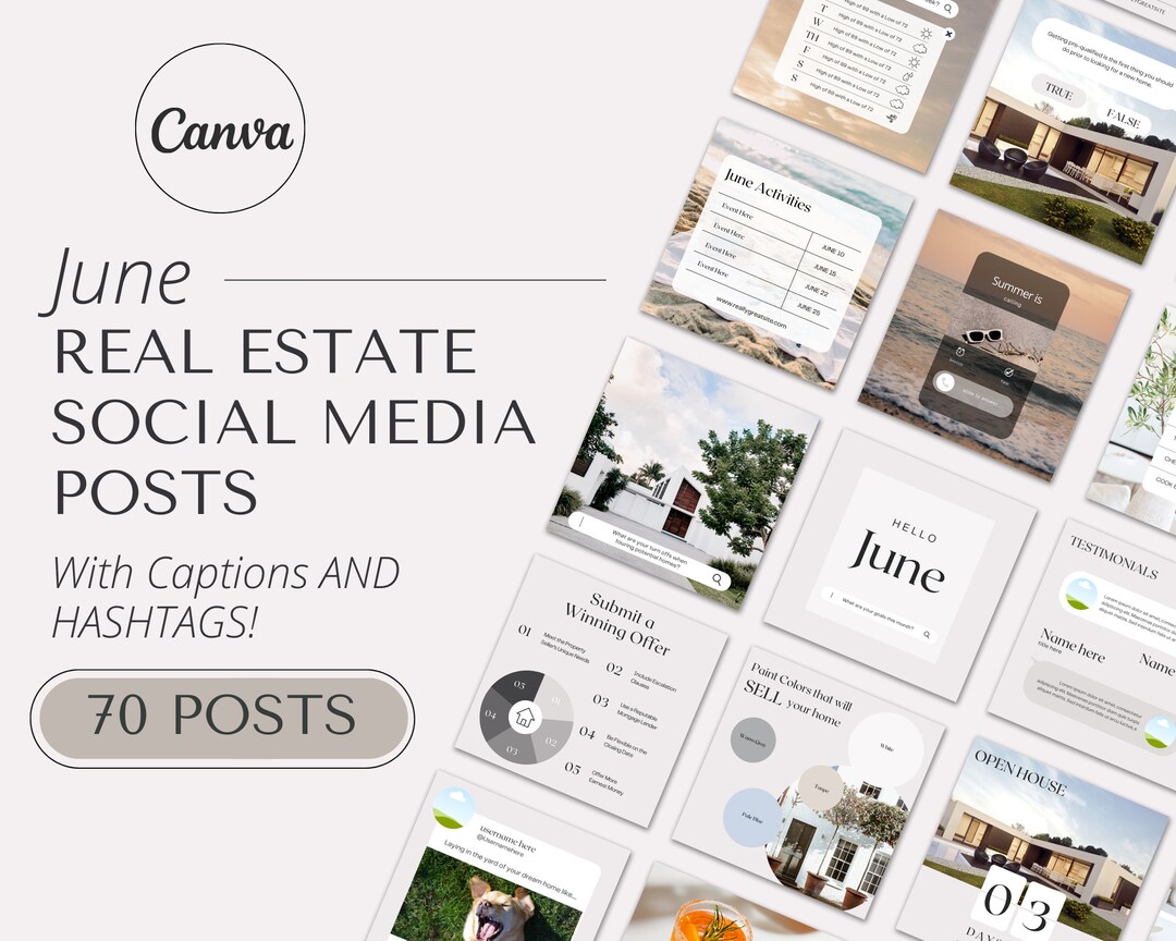 June Real Estate Agent Social Media Posts With Captions | Real Estate ...
