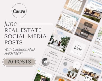 June Real Estate Agent Social Media Posts With Captions Real - Etsy