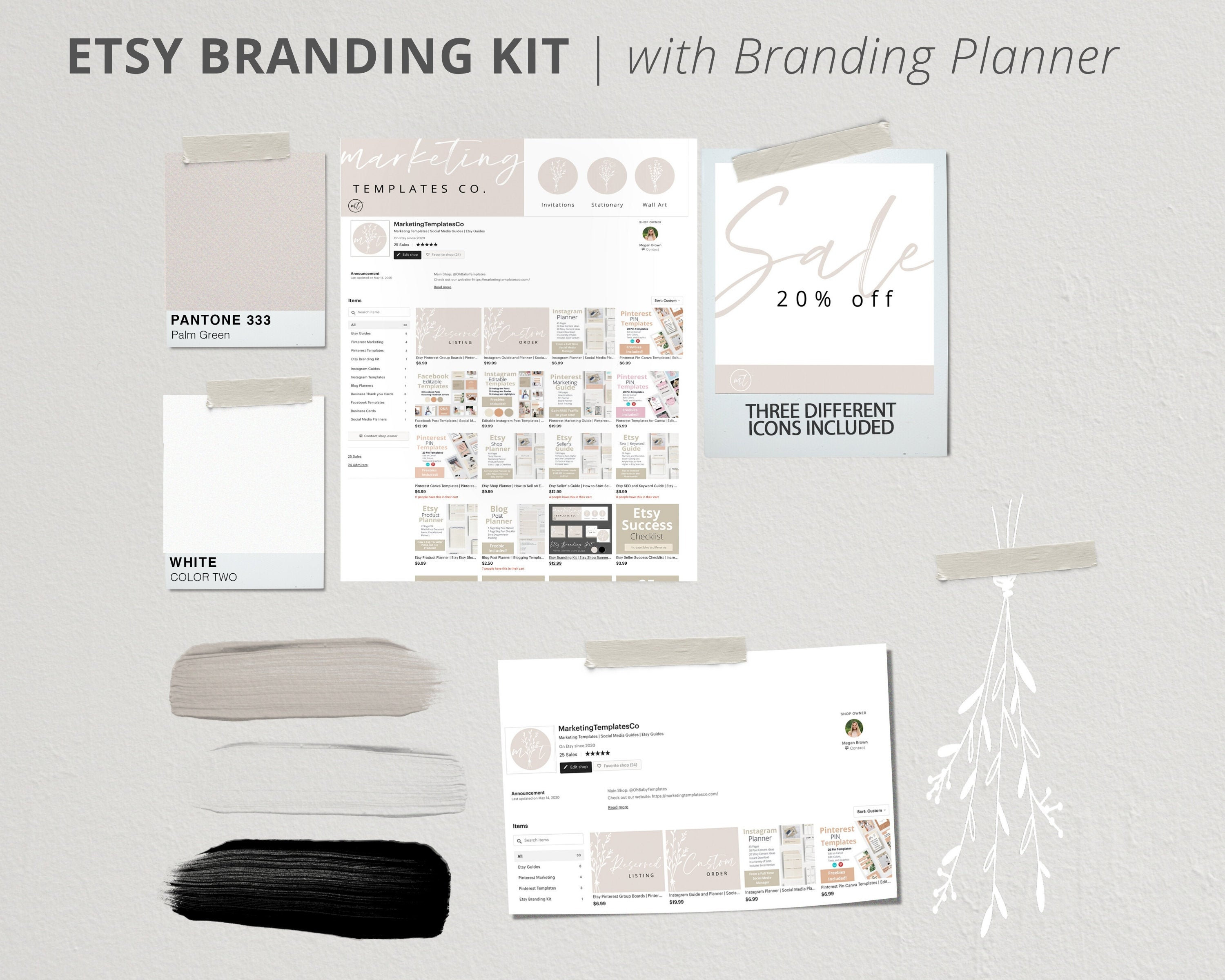 Etsy Branding Kit Etsy Shop Banner Logo Branding How to | Etsy UK