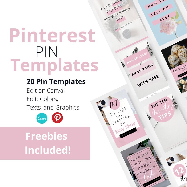 Pinterest Templates for Canva Editable Pinterest Templates - Etsy