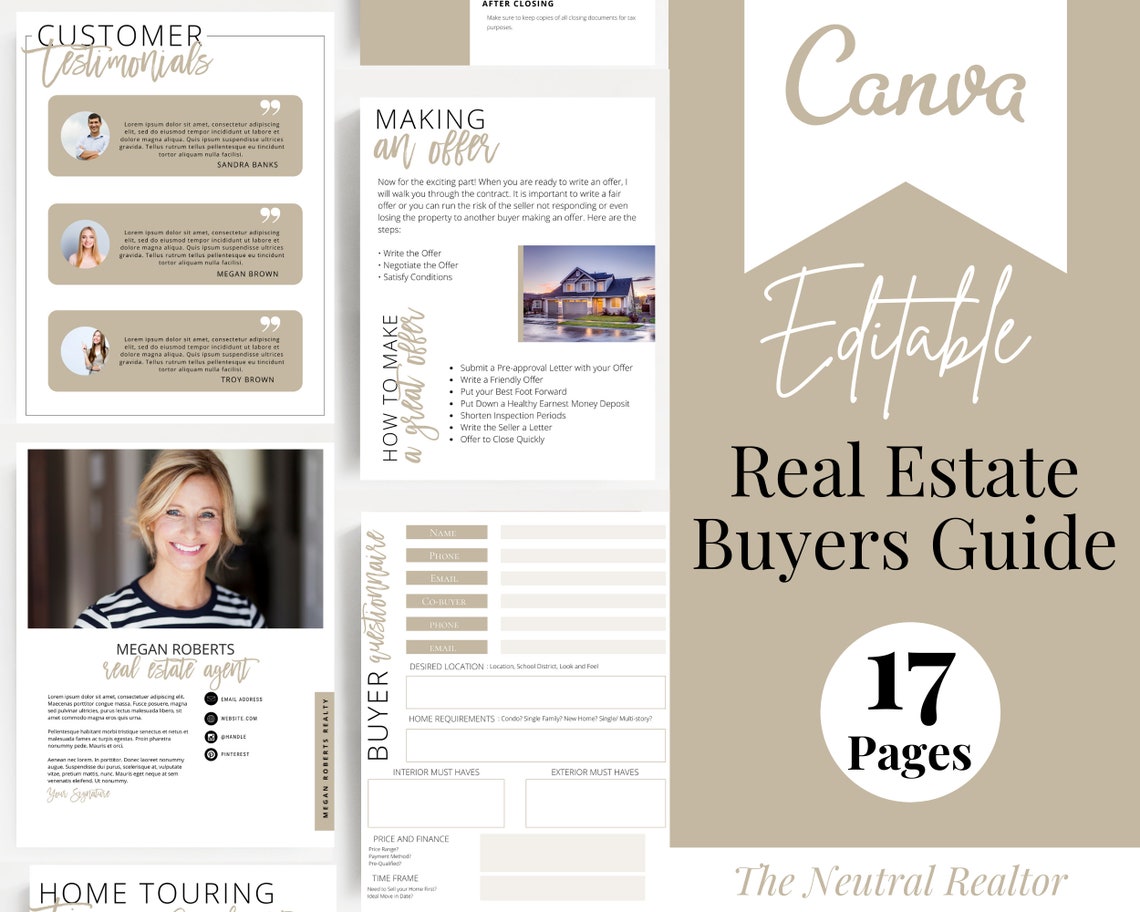 Editable Real Estate Buyers Guide Realtor Buyers Guide - Etsy
