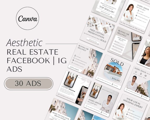 Aesthetic Real Estate Facebook Ads Real Estate Social Media - Etsy
