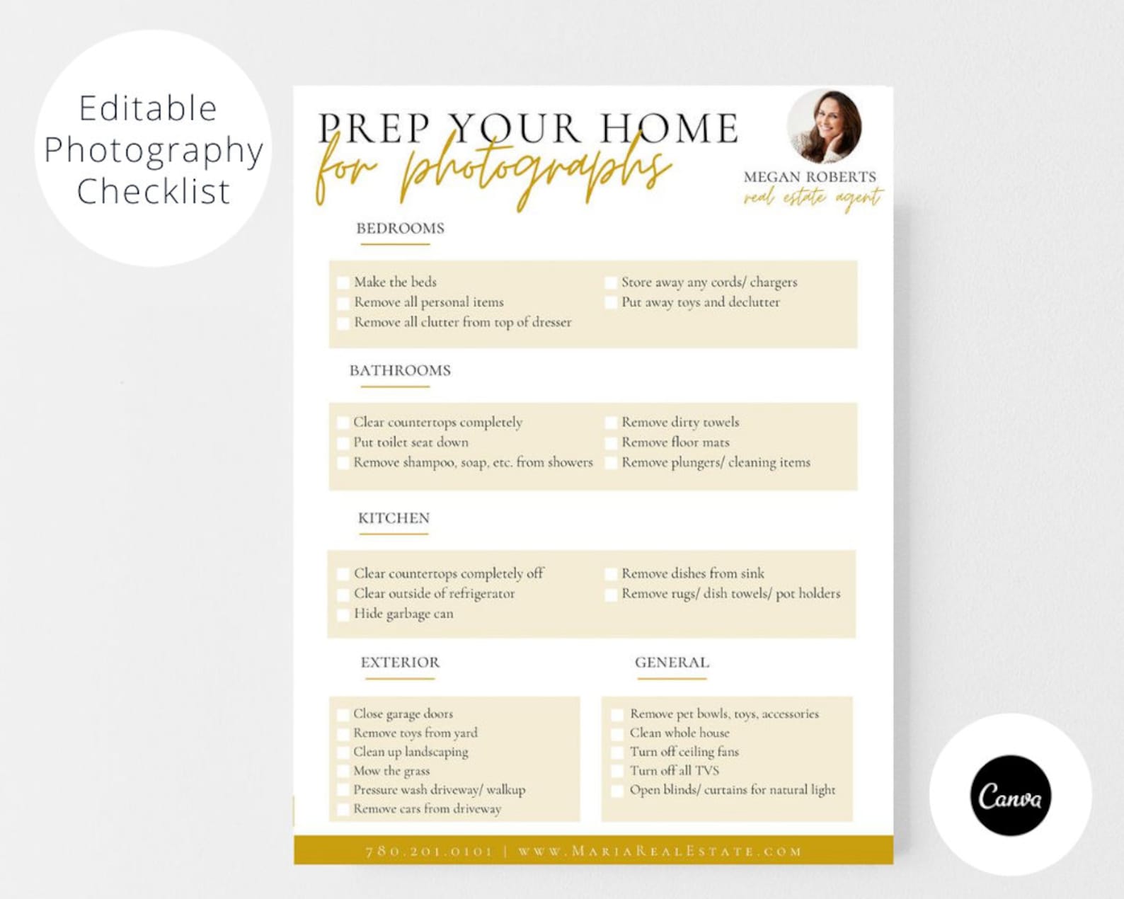 Real Estate Photography Checklist Flyer Selling Your Home Checklist ...