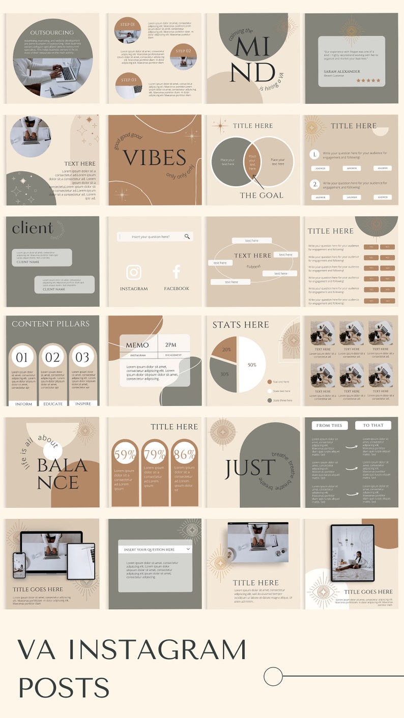 Virtual Assistant Instagram Post Templates Bundle Social - Etsy