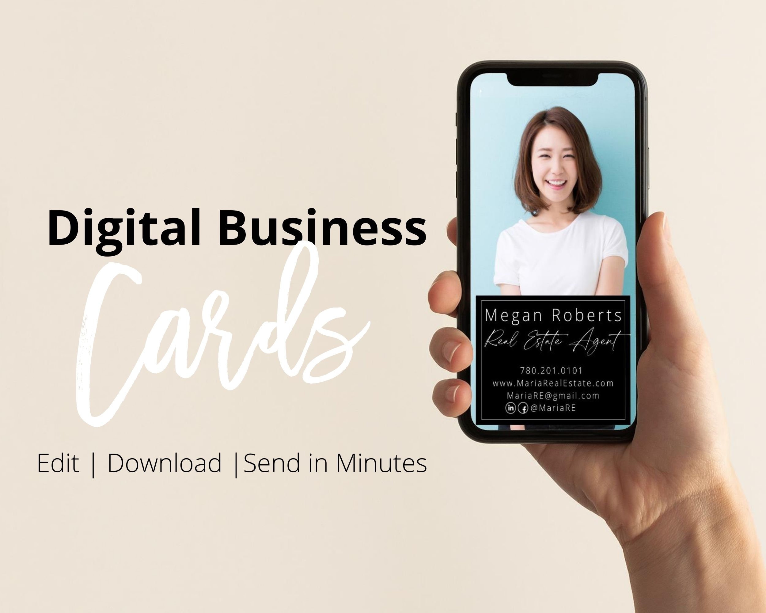 DIY Digital Business Card Template Business Card Design - Etsy