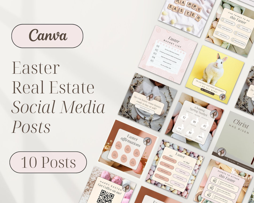 Easter Real Estate Agent Instagram Template Bundle | Easter Real Estate ...