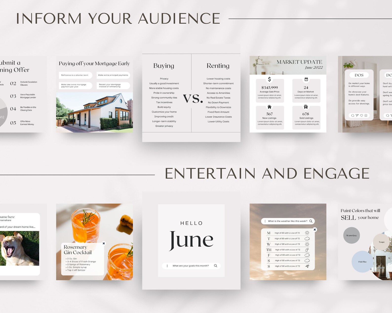 June Real Estate Agent Social Media Posts With Captions Real Estate ...