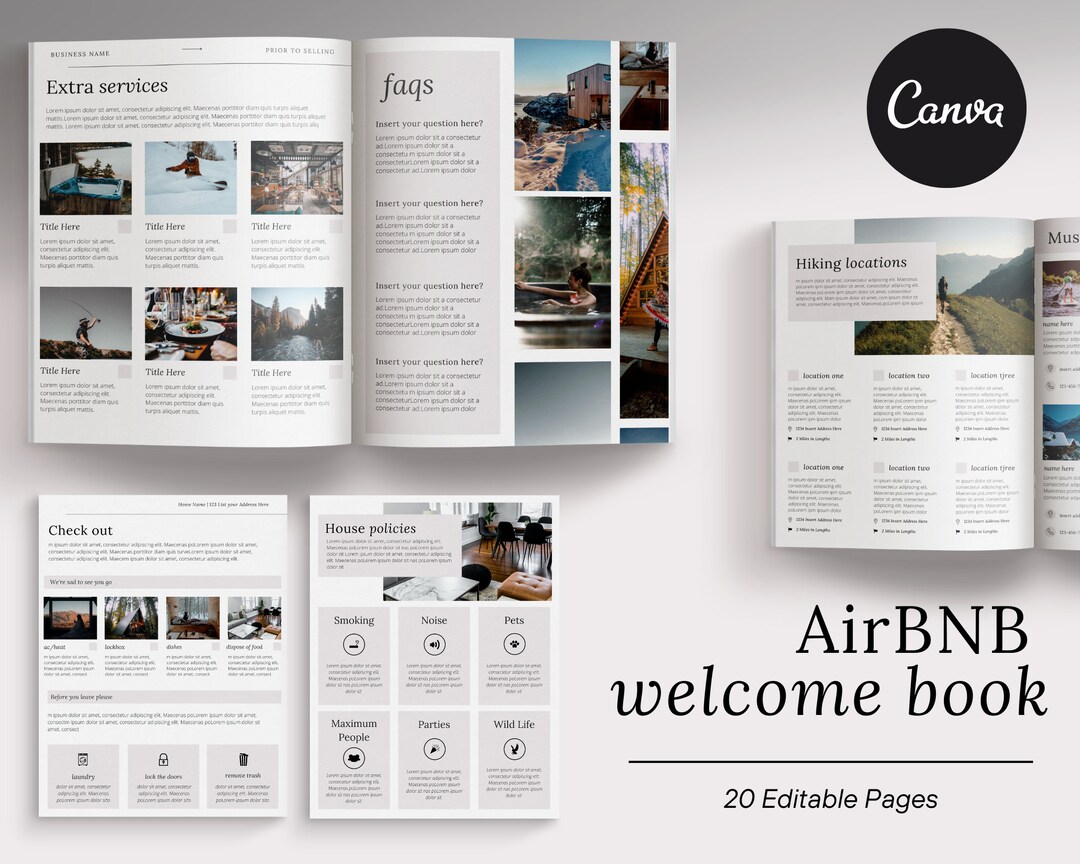Simple Airbnb Welcome Book | Airbnb Template | VRBO Welcome Packet ...