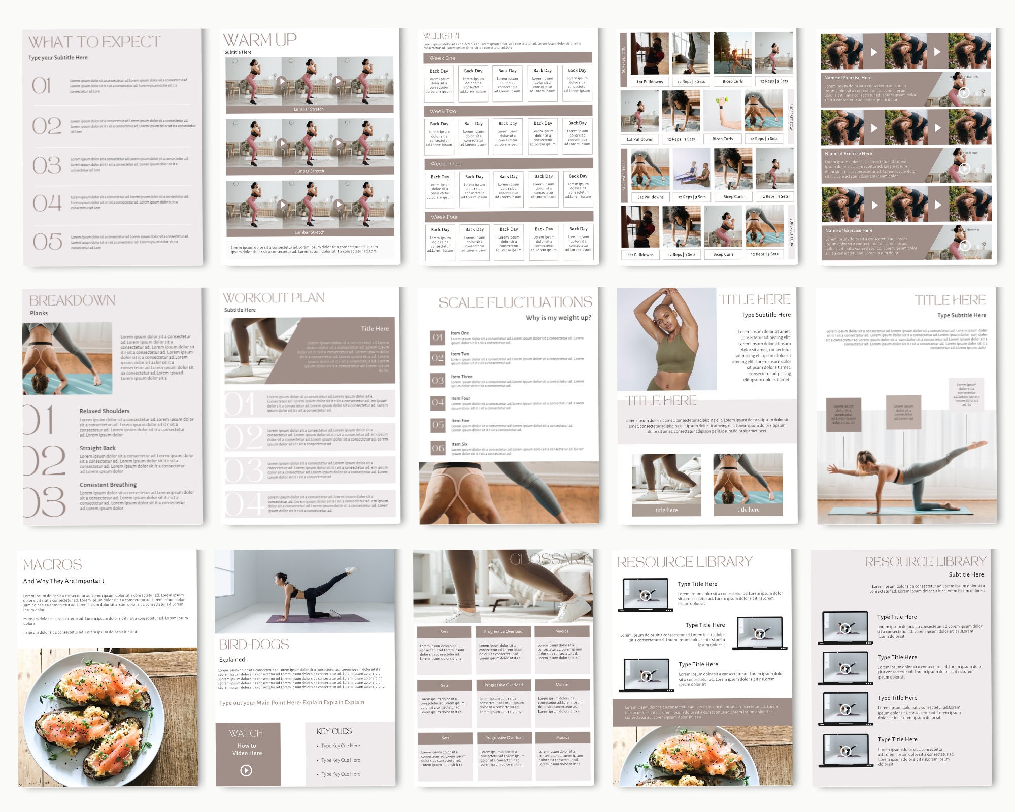 Fitness Ebook Template Fitness Program Planner Fitness - Etsy