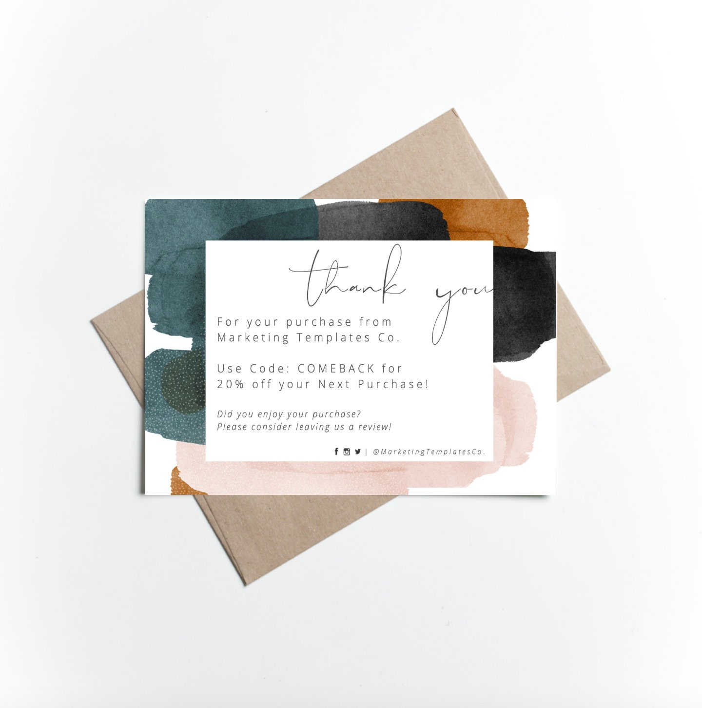 Thank You Card Inserts Business Thank You Cards Modern - Etsy