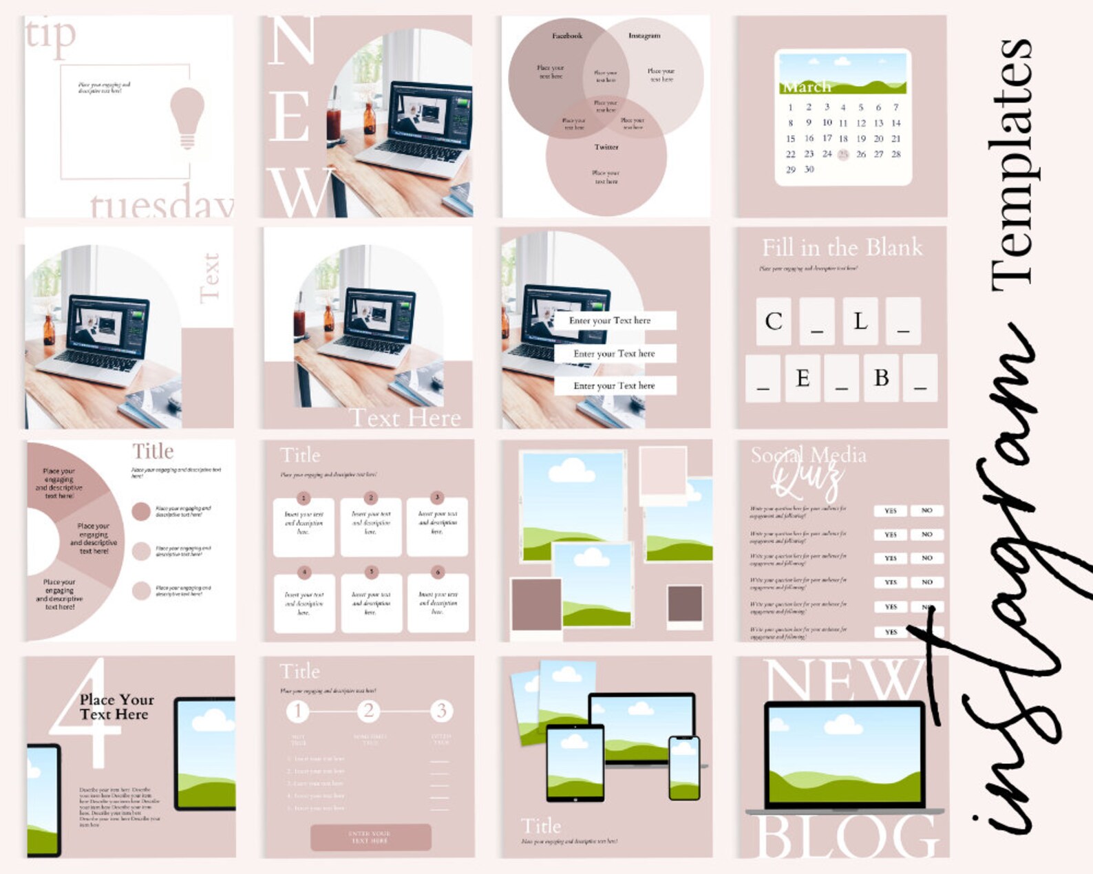 Course Creator Template Bundle Blog Template Bundle Social - Etsy
