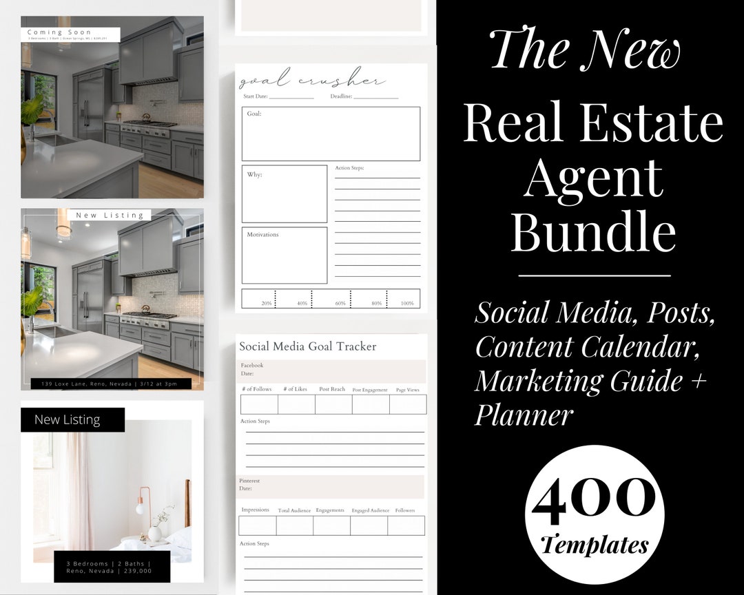 New Real Estate Agent Template Bundle | Real Estate Planner | Real ...