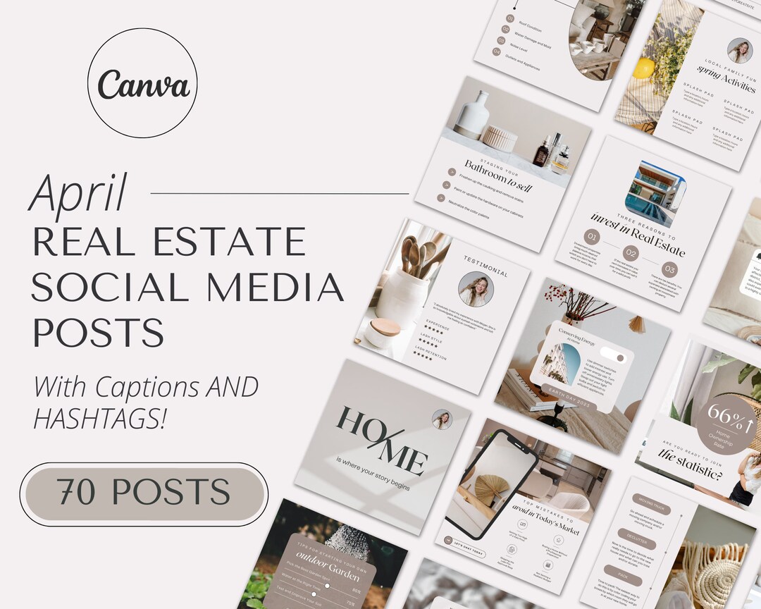 April Real Estate Agent Social Media Posts With Captions | Real Estate ...