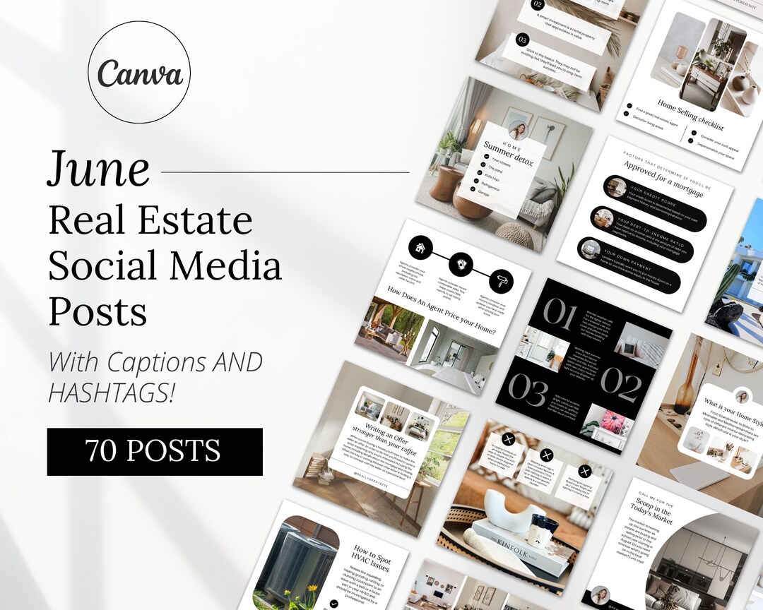 Minimalist June Real Estate Agent Social Media Posts With Captions ...